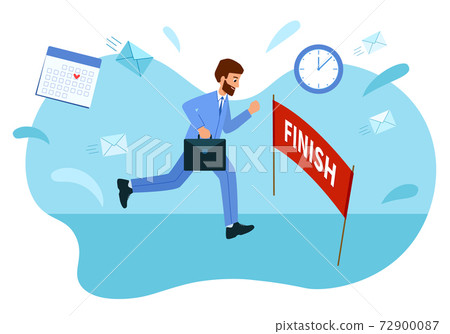Businessman reached the goal, Reached the... - Stock Illustration ...