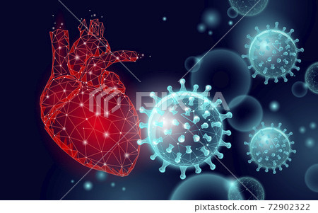 Heart disease associated with coronavirus... - Stock Illustration ...