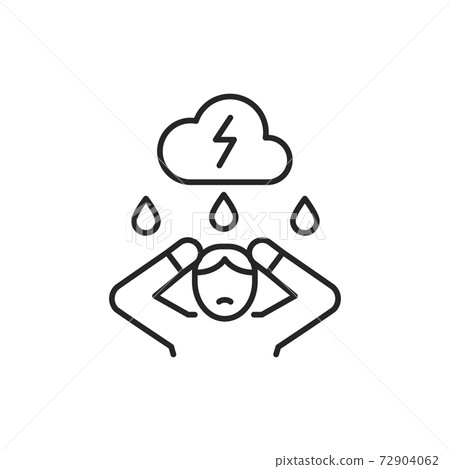 Grief line color icon. Sign for web page,... - Stock Illustration ...