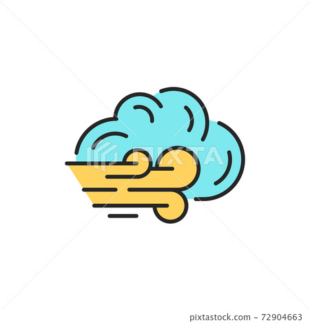 Windy weather color line icon. Editable stroke. - Stock Illustration ...