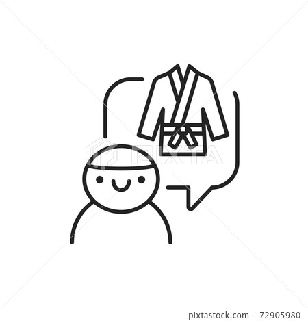 Children's aikido school color line icon.... - Stock Illustration ...
