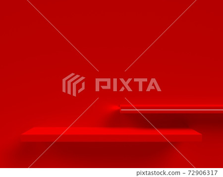 3d render of red empty shelf. - Stock Illustration [72906317] - PIXTA
