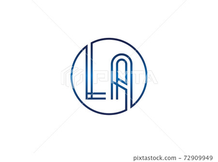 Initial Monogram Letter L A Logo Design Vector... - Stock Illustration ...