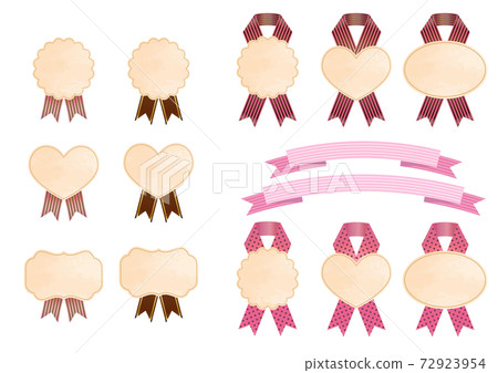 Set of stickers with ribbons for gifts Striped... - Stock Illustration ...