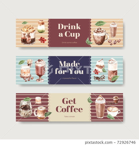 Banner template with Korean coffee style...-插圖素材 [72926746] - PIXTA圖庫