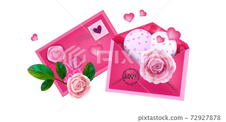 Valentines Day love letter envelope, card or... - Stock Illustration ...