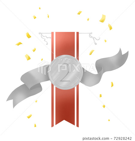 Ranking material decorated with ribbon (2nd place) - Stock Illustration ...