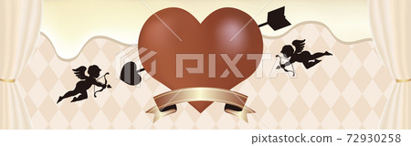 Valentine's Day Banner White Chocolate Ribbon... - Stock Illustration ...