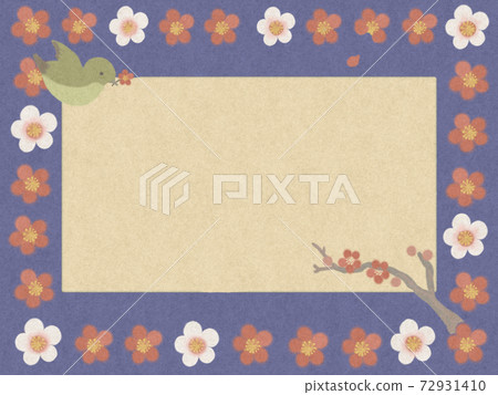 Japanese style retro early spring frame / navy... - Stock Illustration ...