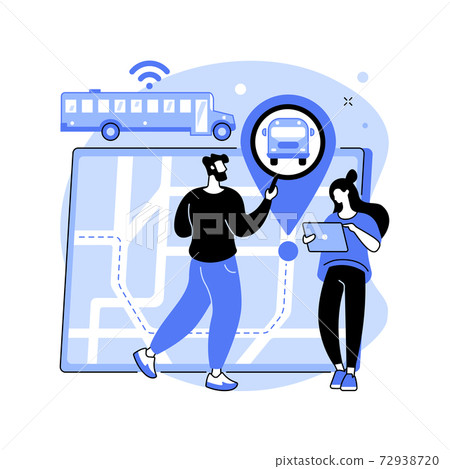 School bus tracking system abstract concept... - Stock Illustration ...