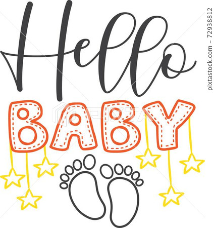 Hello baby on the white background. Vector... - Stock Illustration ...