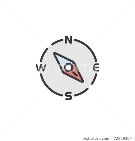 Compass south east direction. Filled color... - Stock Illustration ...