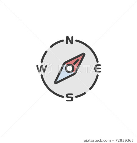North Direction Sign Icon