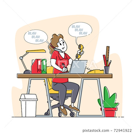 Telephone Communication, Busy Day, Call... - Stock Illustration ...