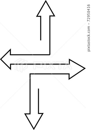 Four arrows connected and pointing in all... - Stock Illustration ...