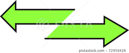 Double neon green arrows pointing in both... - Stock Illustration ...