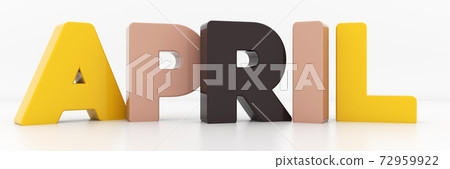 April calendar month - letters in multicolor... - Stock Illustration ...