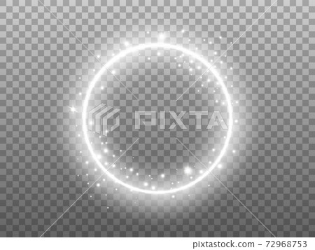 Circle shine on transparent backdrop. Glowing... - Stock Illustration ...