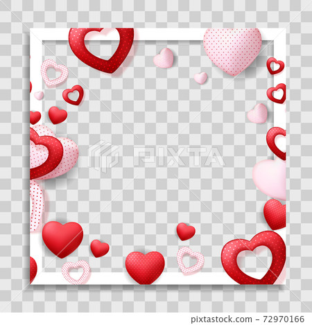 Empty Blank Photo Frame with Hearts Template... - Stock Illustration ...