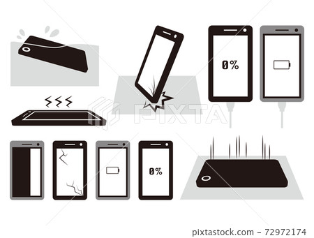 Smartphone trouble breakdown monochrome - Stock Illustration [72972174 ...