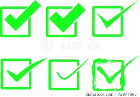 Square checkmark set - Stock Illustration [72977666] - PIXTA