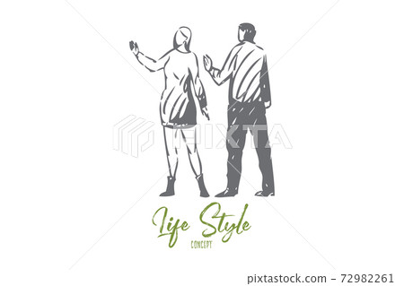 Lovers concept sketch. Isolated vector... - Stock Illustration ...