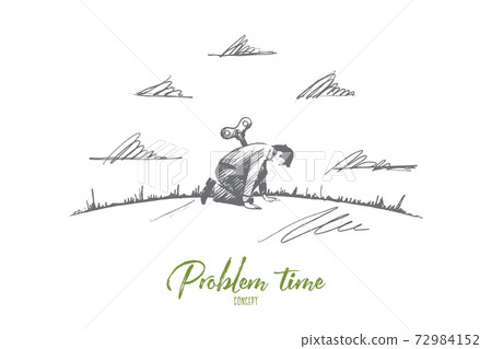 Problem time concept. Hand drawn isolated vector. - Stock Illustration ...