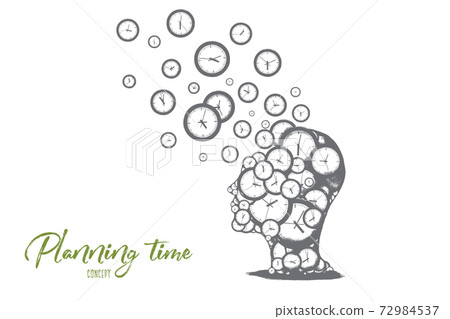 Planning time concept. Hand drawn isolated vector. - Stock Illustration ...