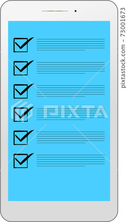 Smartphone with checklist displayed - Stock Illustration [73001673] - PIXTA