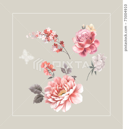 Colorful floral material combinations and... - Stock Illustration ...
