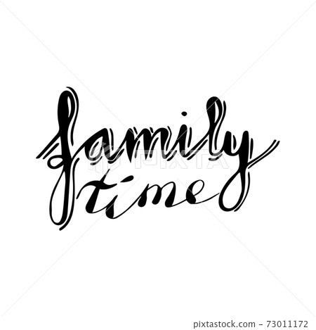 Hand lettering phrase family time in black - Stock Illustration ...