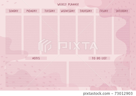 Weekly planner in tender cute style. Abstract... - Stock Illustration ...