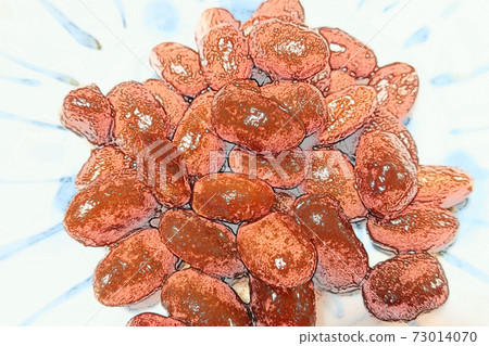 Homely and simple homemade "simmered Kintoki... - Stock Illustration ...