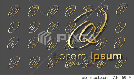 calligraphy abc lettering design collection... - Stock Illustration ...