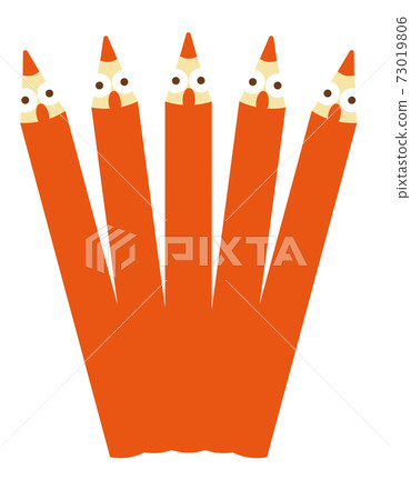 Pleasant friends of 5 red pencils spread surprised - Stock Illustration ...