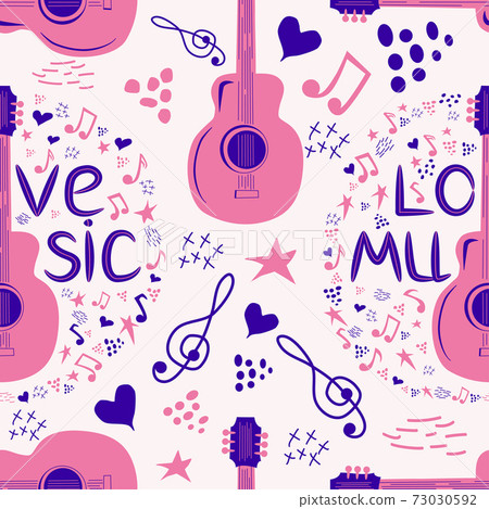Love music seamless pattern with country... - Stock Illustration ...