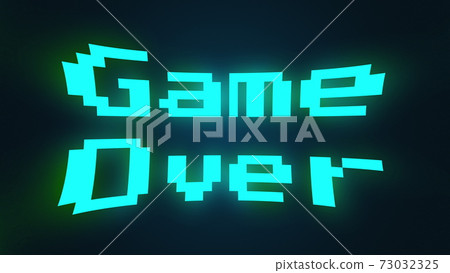 A videogame ending screen with text Game over,...-插圖素材 [73032325] - PIXTA圖庫