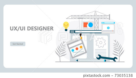 User interface designer concept vector. UI, UX... - Stock Illustration ...