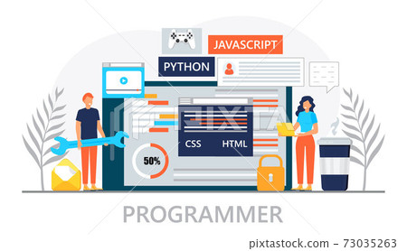 Web developer concept vector for landing page.... - Stock Illustration ...