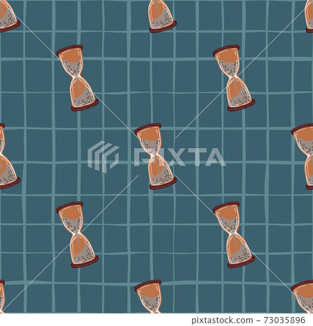 Retro seamless time pattern with hourglass... - Stock Illustration ...