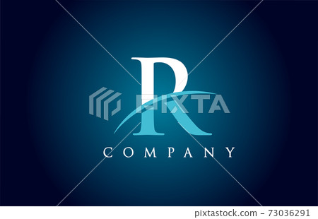 R alphabet letter logo icon for company in blue... - Stock Illustration ...