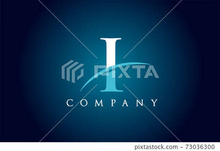I alphabet letter logo icon for company in blue... - Stock Illustration ...