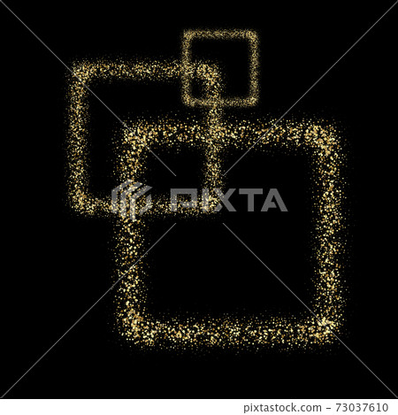 Gold glitter frame. Square with rounded corners... - Stock Illustration [73037610] - PIXTA