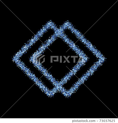 Blue glitter frame. Square with rounded corners... - Stock Illustration ...