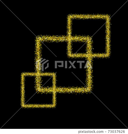 Gold glitter frame. Square with rounded corners... - Stock Illustration [73037626] - PIXTA