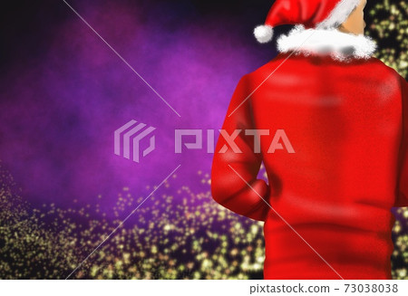 Santa Claus stands with his back. Illustration... - Stock Illustration ...