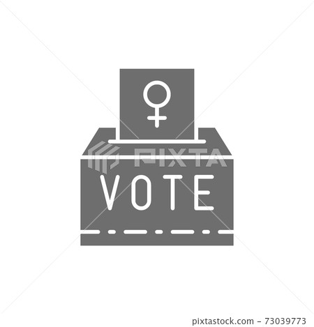 Female sign on the ballot, women voting,... - Stock Illustration ...