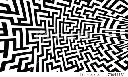 Maze black and white simple - Stock Illustration [73043181] - PIXTA