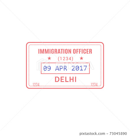 Visa to Delhi, immigration officer stamp-插圖素材 [73045890] - PIXTA圖庫