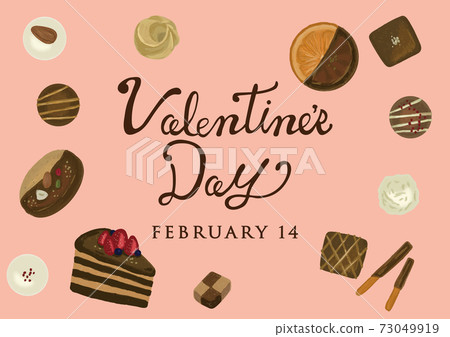 Hand-painted touch chocolate sweets pink poster - Stock Illustration ...